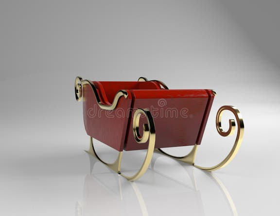 Christmas sliegh,3d render stock illustration. Illustration of rain ...