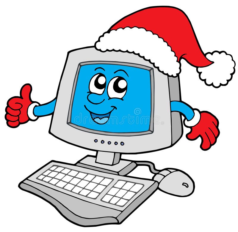 Elf Christmas Laptop stock illustration. Illustration of computer - 5982503