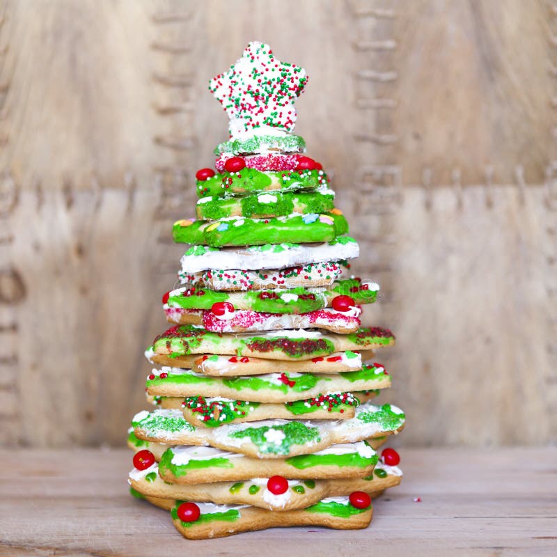 Christmas tree cookie. stock image. Image of holiday, sugar - 3533525