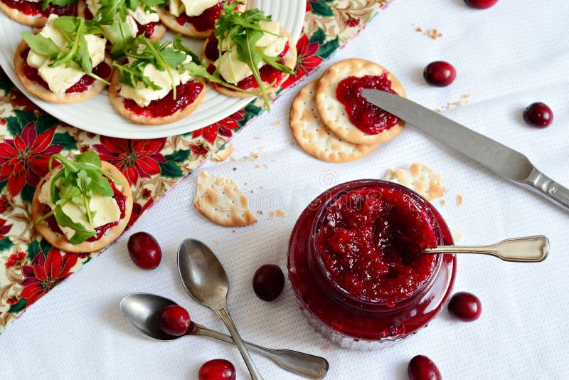 Christmas Snacks on a Table Stock Photo - Image of cloth, bread: 157485530
