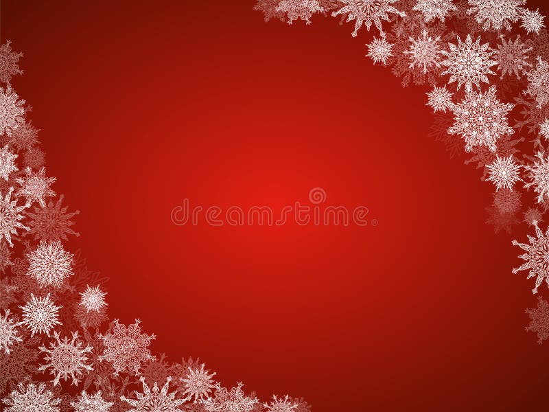 Christmas Snow Background Frame with Snowflakes Red Stock Vector ...