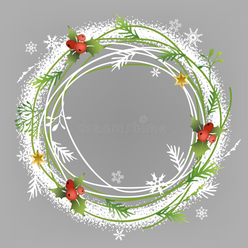 Christmas Snow Circle Banner. Christmas Frame Design Stock Illustration ...