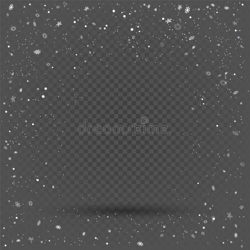 Christmas Snow Falling Dark Empty Shadow Template Stock Vector ...