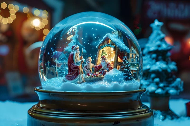 Christmas Snow Globe with Nativity Scene Stock Illustration ...
