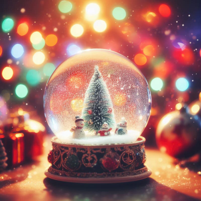 Christmas snow globe scene stock illustration. Illustration of holiday ...