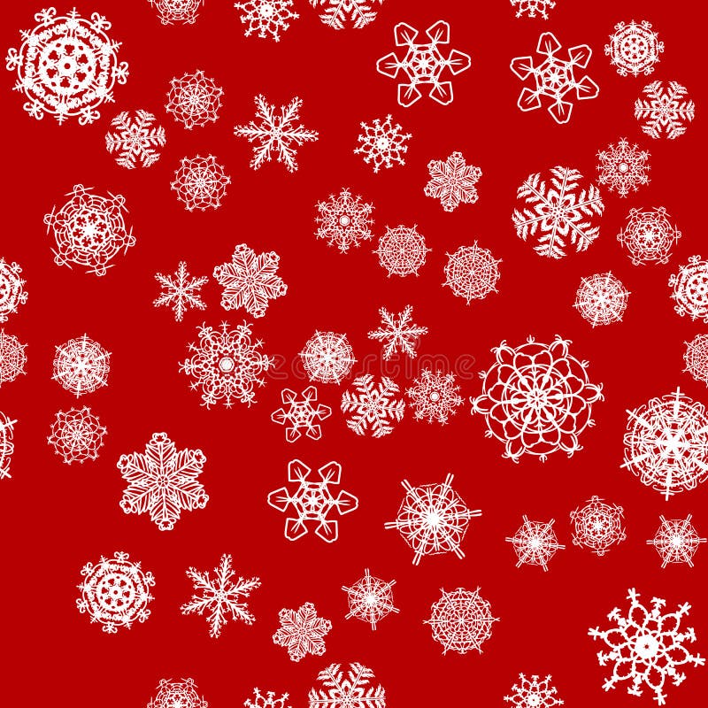 Christmas Snow Seamless Pattern with Beautiful Snowflakes Stock Vector ...