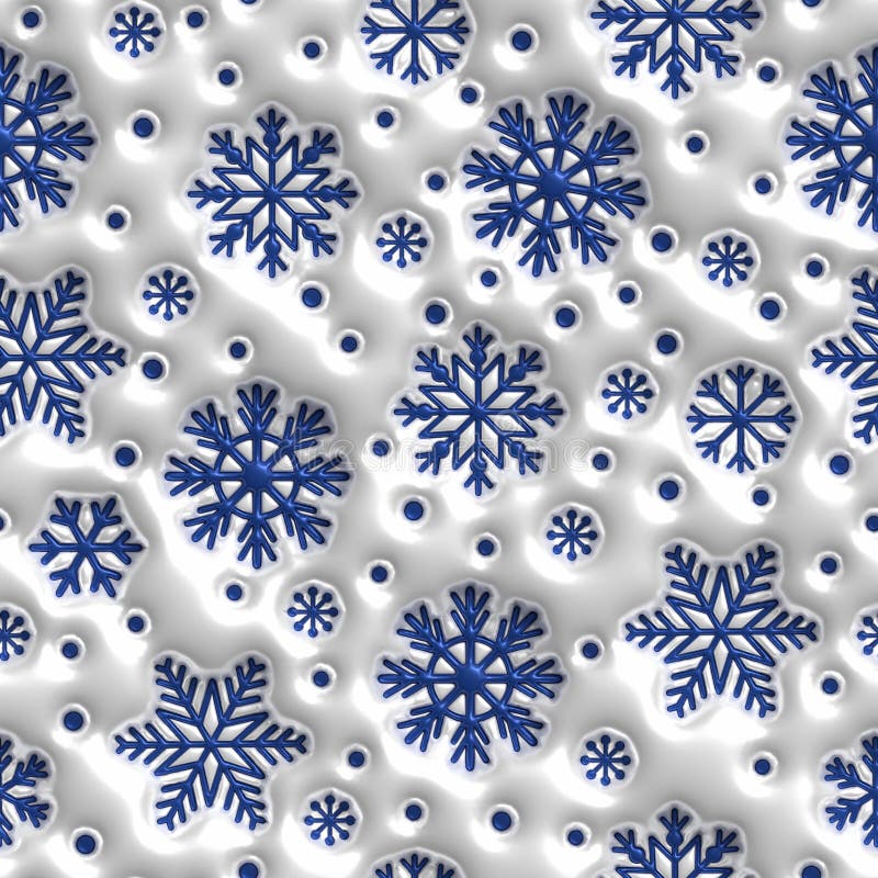 Christmas Snowflake 3D Inflated Bubble Pattern. Puffy Seamless Tileable Pattern Stock ...