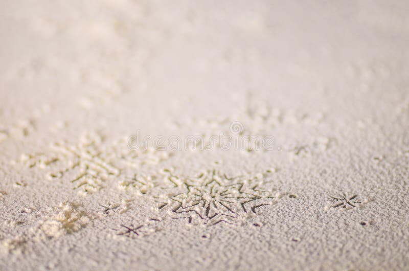 Christmas Snowflake on Flour Background Stock Image - Image of bake ...