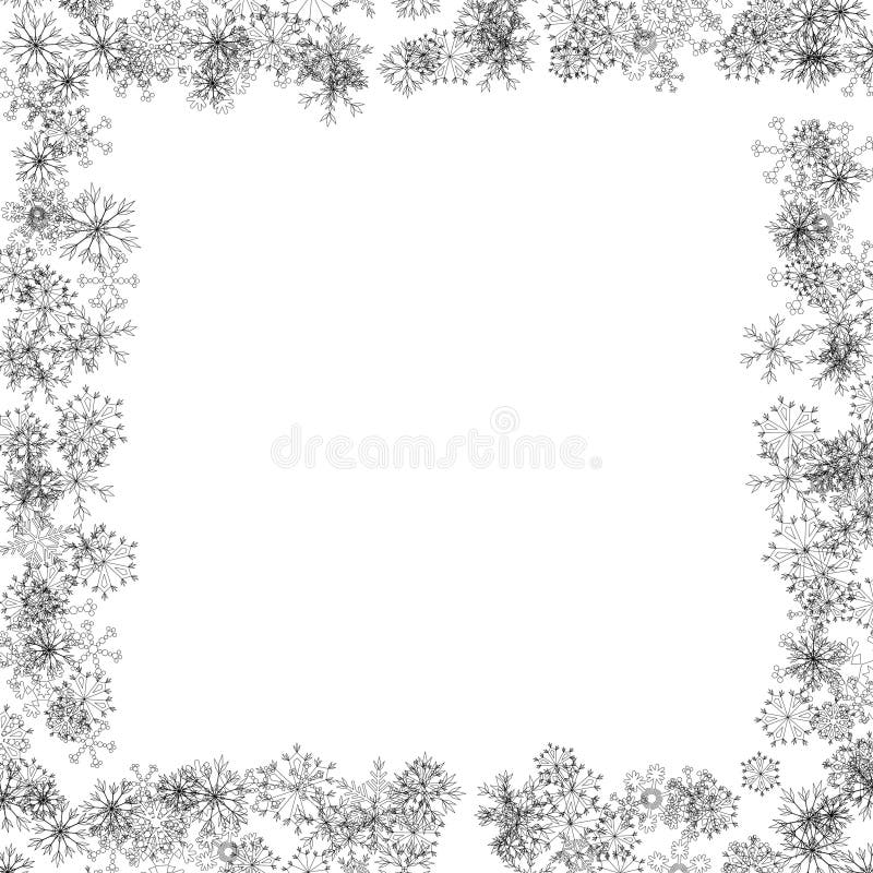 Christmas Snowflake Frame stock illustration. Illustration of grunge ...