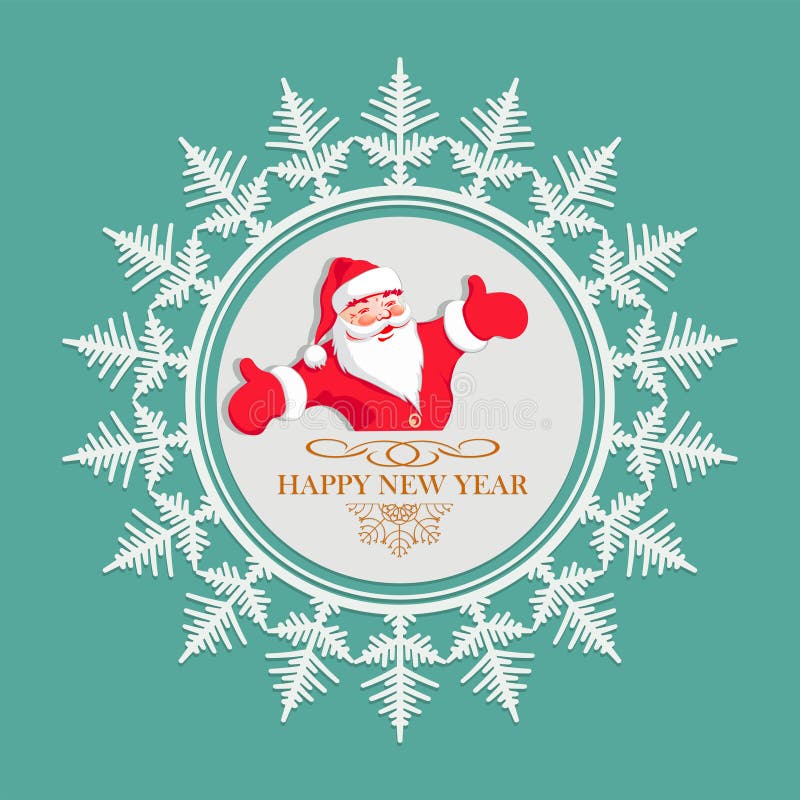 Christmas Snowflake with Santa Claus Inside Stock Vector - Illustration ...