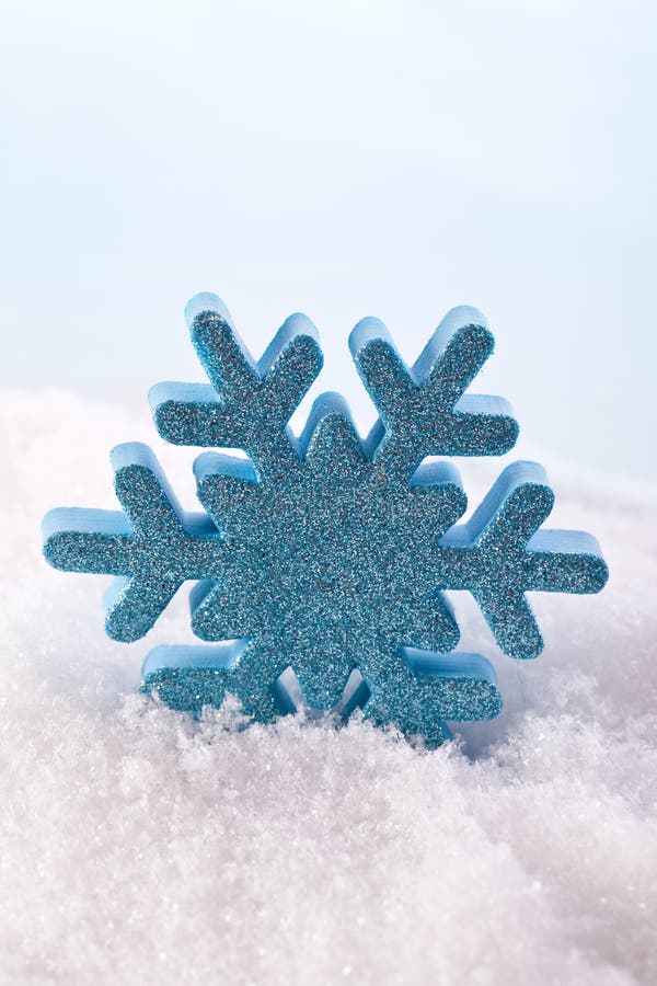 Christmas Snowflake Star Decoration in Snow Stock Image - Image of ...
