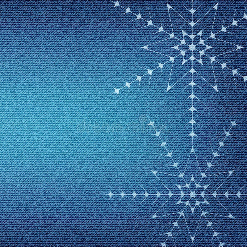 Christmas Snowflakes on a Blue Jeans Texture Stock Vector ...