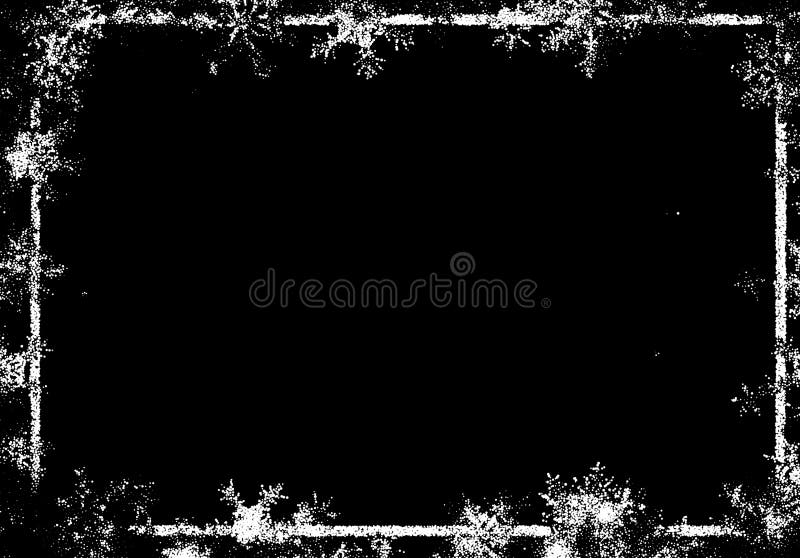 Christmas Snowflakes Frame in Retro Dotwork Style. Border of Winter ...