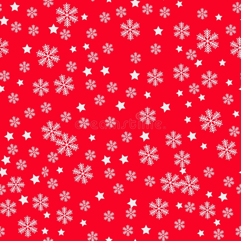 Christmas Snowflakes Red Background. Seamless Repeating Pattern Stock ...