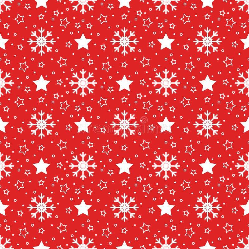 Christmas Snowflakes and Stars Pattern Stock Vector - Illustration of ...