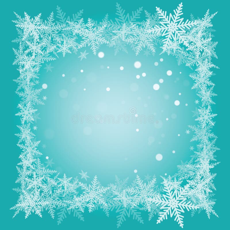 Turquoise Snowflake Bokeh Background Stock Illustration - Illustration ...