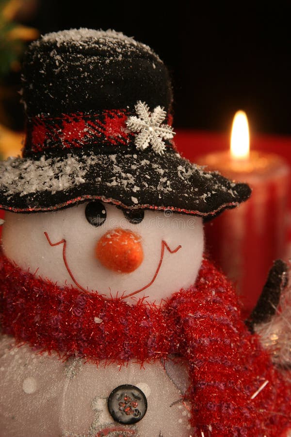 Christmas snowman stock photo. Image of candle, xmas, neckerchief - 1486758