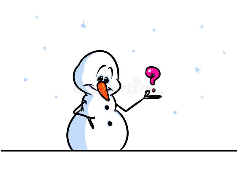 Christmas Snowman Character Question Cartoon Stock Illustration ...