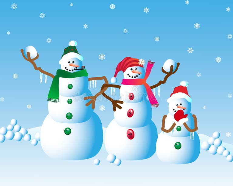 Christmas Snowman Fun stock vector. Illustration of winter - 19261889