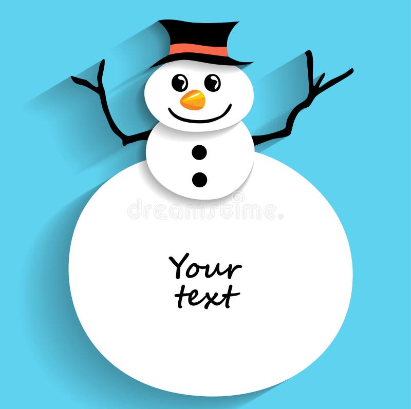 Christmas Snowman for Greeting Text Stock Vector - Illustration of year ...