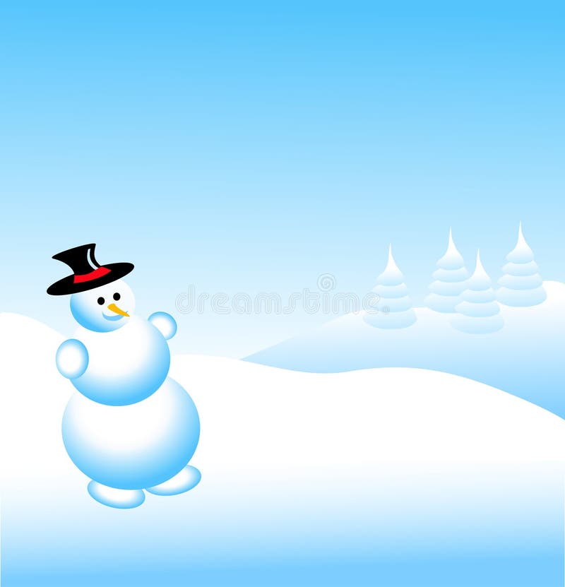 Christmas Snowman scene stock vector. Illustration of element - 7423262