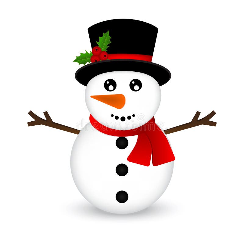 Christmas Snowman on White Background Stock Vector - Illustration of ...