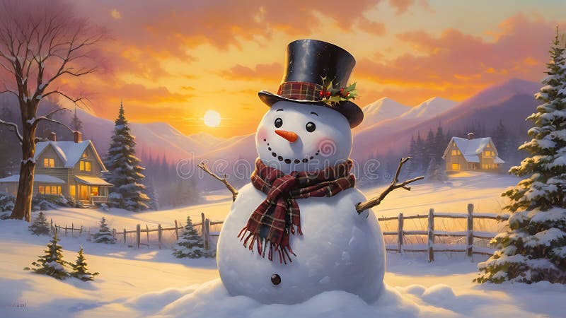 Christmas of a Holiday Moment with Sunset Stock Illustration ...