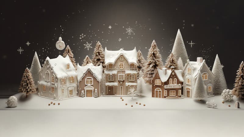 Christmas Snowy Courtyard. Decorative Model of a Snowy Winter Courtyard ...