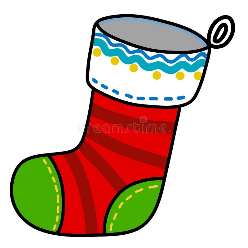 Christmas sock cartoon. stock vector. Illustration of gift - 26953232