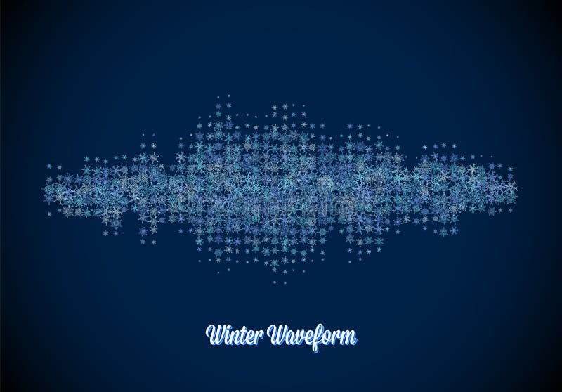 Christmas Music Waveform Made of Different Scattered Snowflakes Stock ...