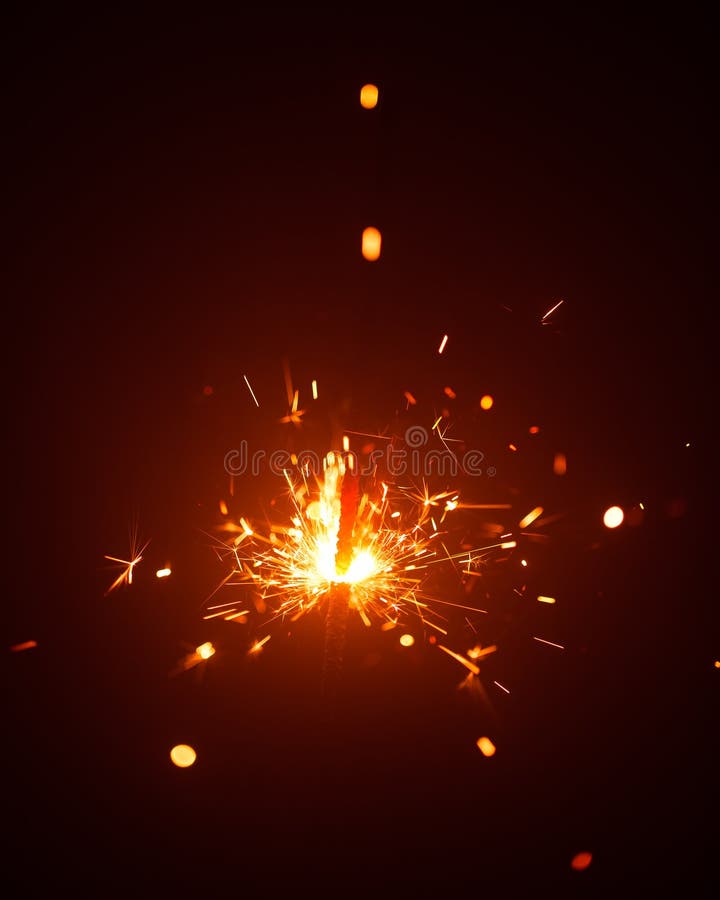 Christmas Sparkler in Haze with Red Light Stock Image - Image of ...