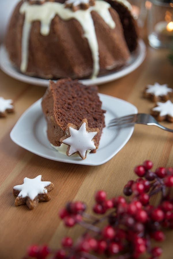 Christmas Sponge Cake stock image. Image of ornament - 60939409