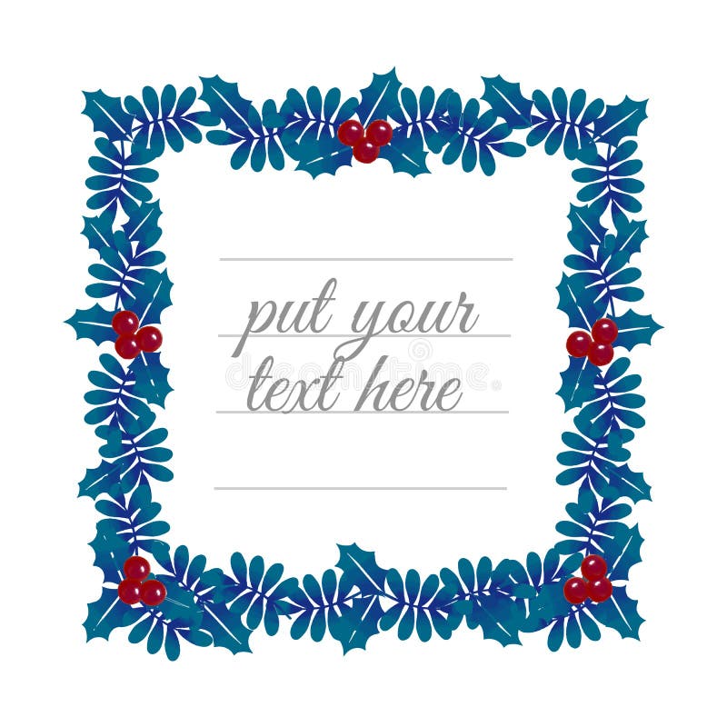 Christmas Square Frame Template Illustration with Your Text Stock ...