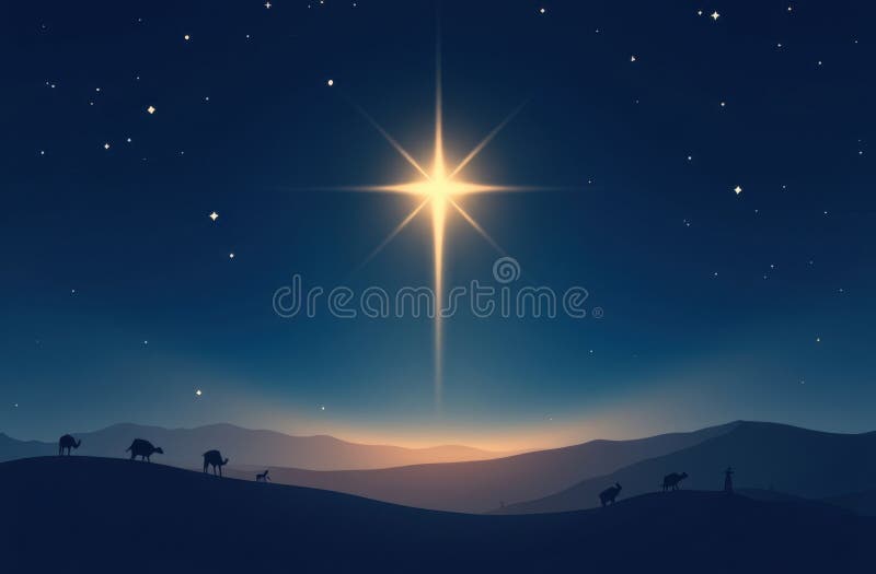 A Christmas Star of Bethlehem at 5-11-2024 Stock Illustration ...