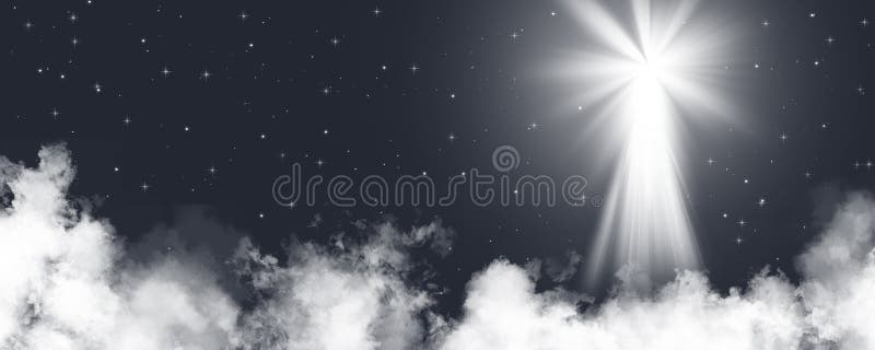 Christmas Star of Bethlehem. Starry Night Sky. Clouds in the Blue ...