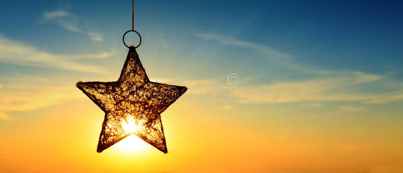 Christmas Star and Bright Sun. Stock Image - Image of dawn, idyllic ...