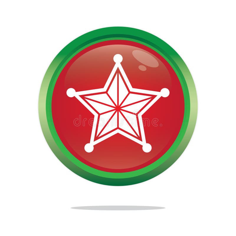 Christmas Star Button. Vector Illustration Decorative Design Stock ...