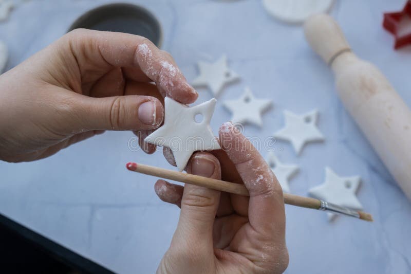 Christmas Star Creator is Using White Air Dry Clay for Making Decor To ...