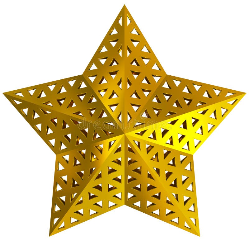 Christmas Star Golden - Simple 5 Point Star - Isolated on White Stock ...