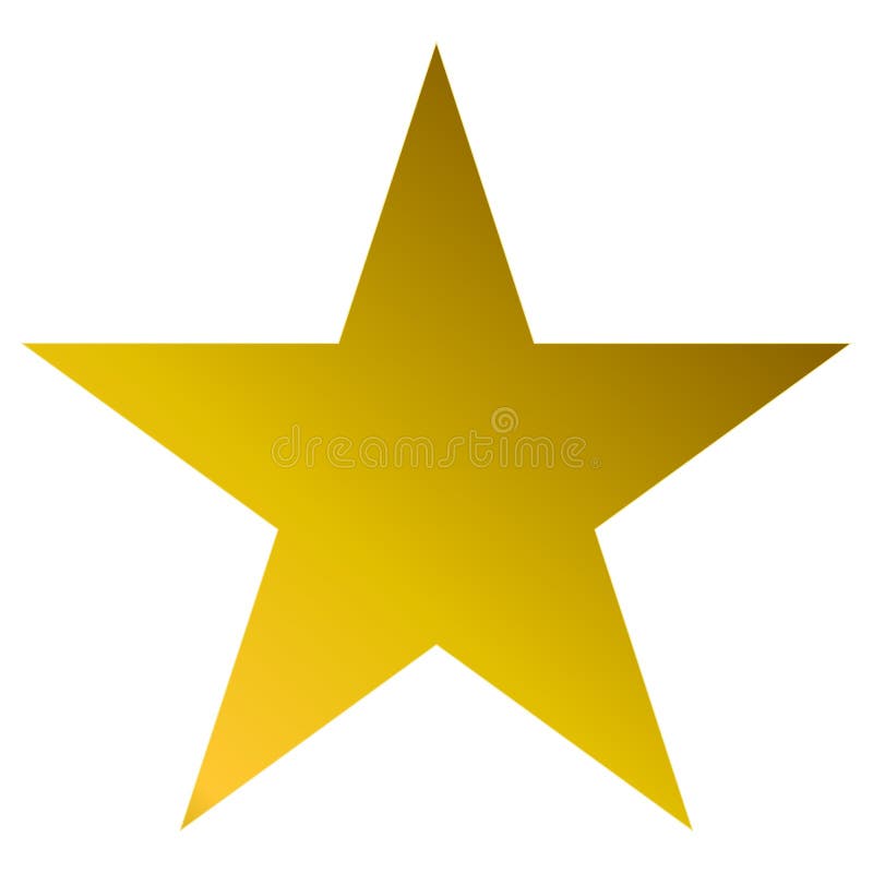 Christmas Star Golden - Simple 5 Point Star - Isolated on White Stock ...