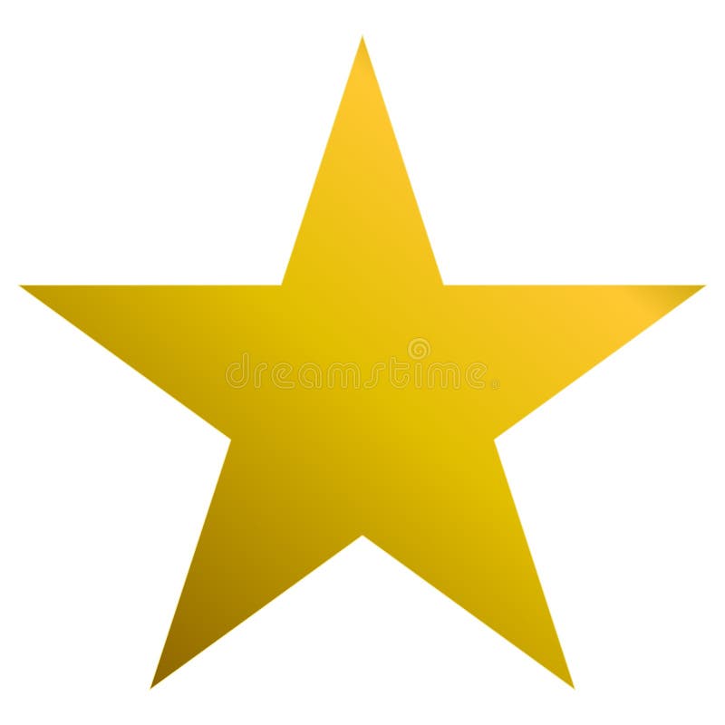Christmas Star Golden - Simple 5 Point Star - Isolated on White Stock ...