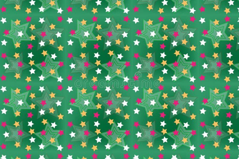 Christmas Star Pattern Background on Dark Green Background Stock ...