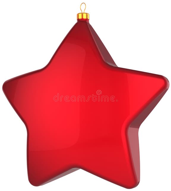 Christmas Star Shape Bauble Total Red Stock Illustration - Illustration ...