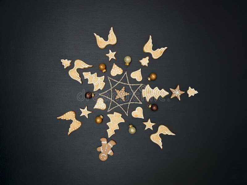 Christmas Star Shaped Out of Different Christmas Deco Items Stock Image ...