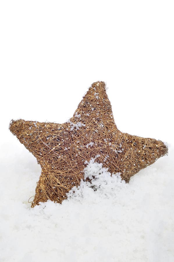 Christmas star on the snow stock image. Image of merry - 22476667