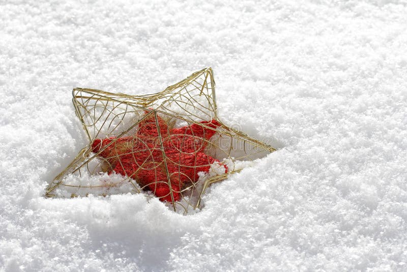 Christmas star in snow stock photo. Image of christmas - 63011726