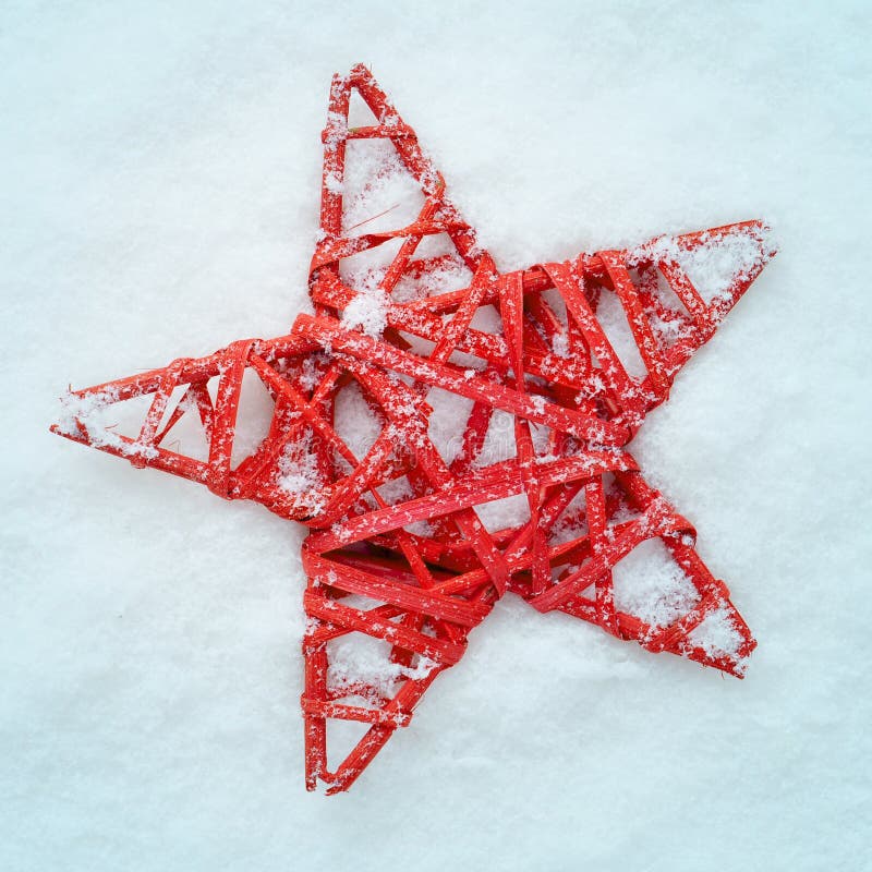 Christmas star on the snow stock photo. Image of event - 34584150