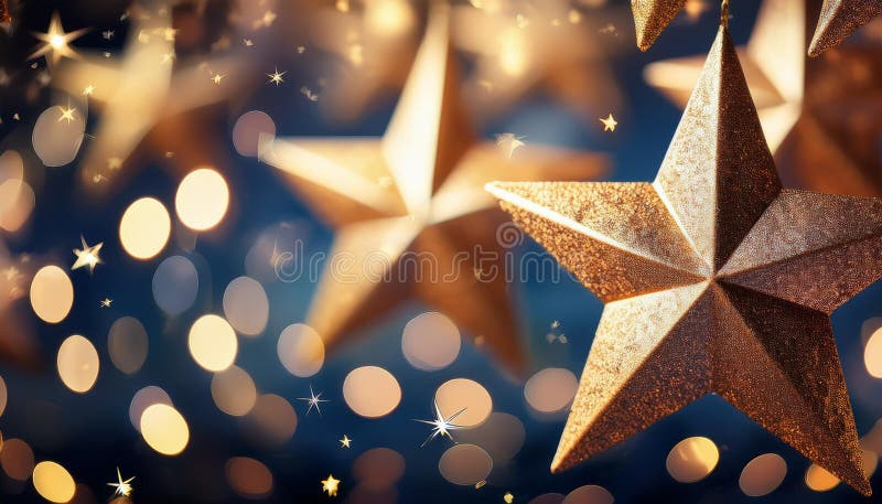 Christmas Stars Banner Background Stock Illustration - Illustration of ...