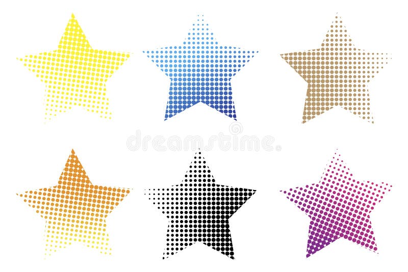 Star Half Tone in Pixel Art Style on White Background. Pop-art Texture ...