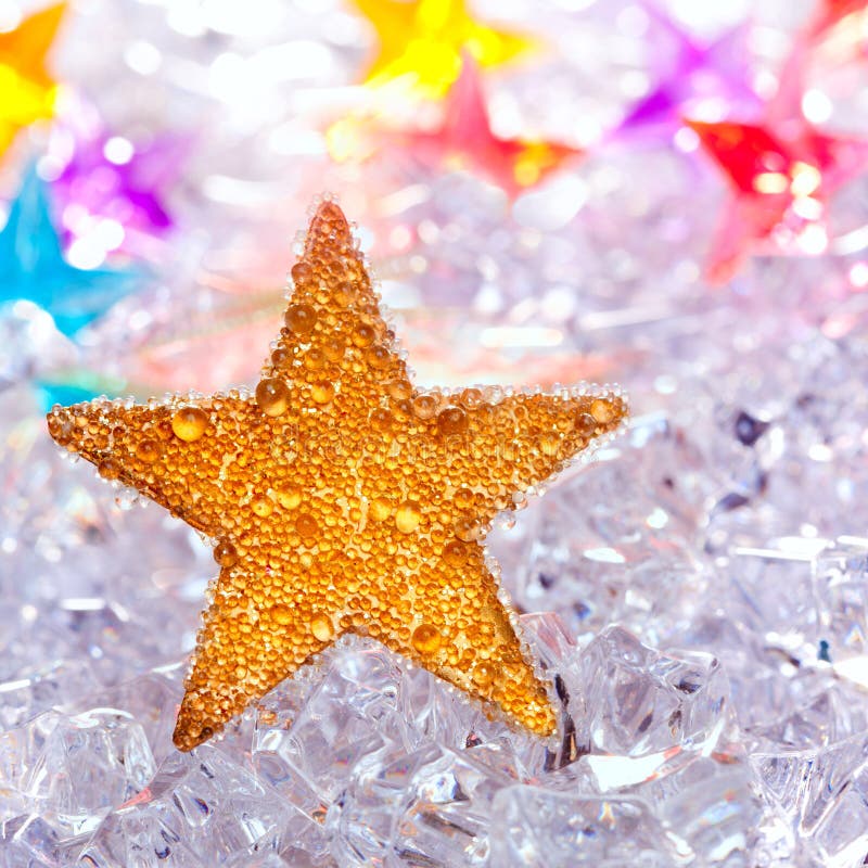 Christmas Stars in Ice Background Stock Photo - Image of design ...